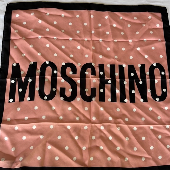 Moschino | Accessories | Moschino Silk Dots Scarf In Pink 9x19 | Poshmark